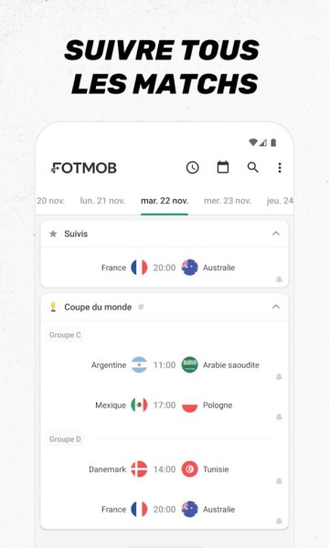 Télécharger FotMob - Foot en direct pour Android, iOS, Service en ligne et APK - Frandroid
