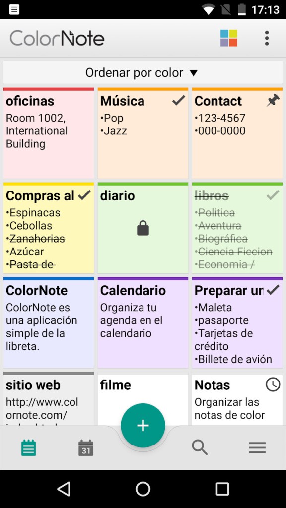 Descargar ColorNote Bloc de notas Notas (gratis) para Android, APK ...