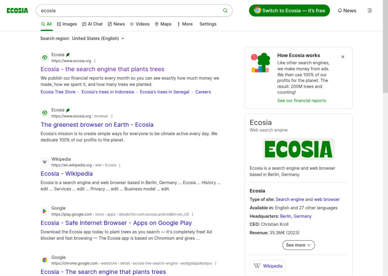 Download Ecosia (free) for Windows, macOS, Android, APK, iOS and Web ...