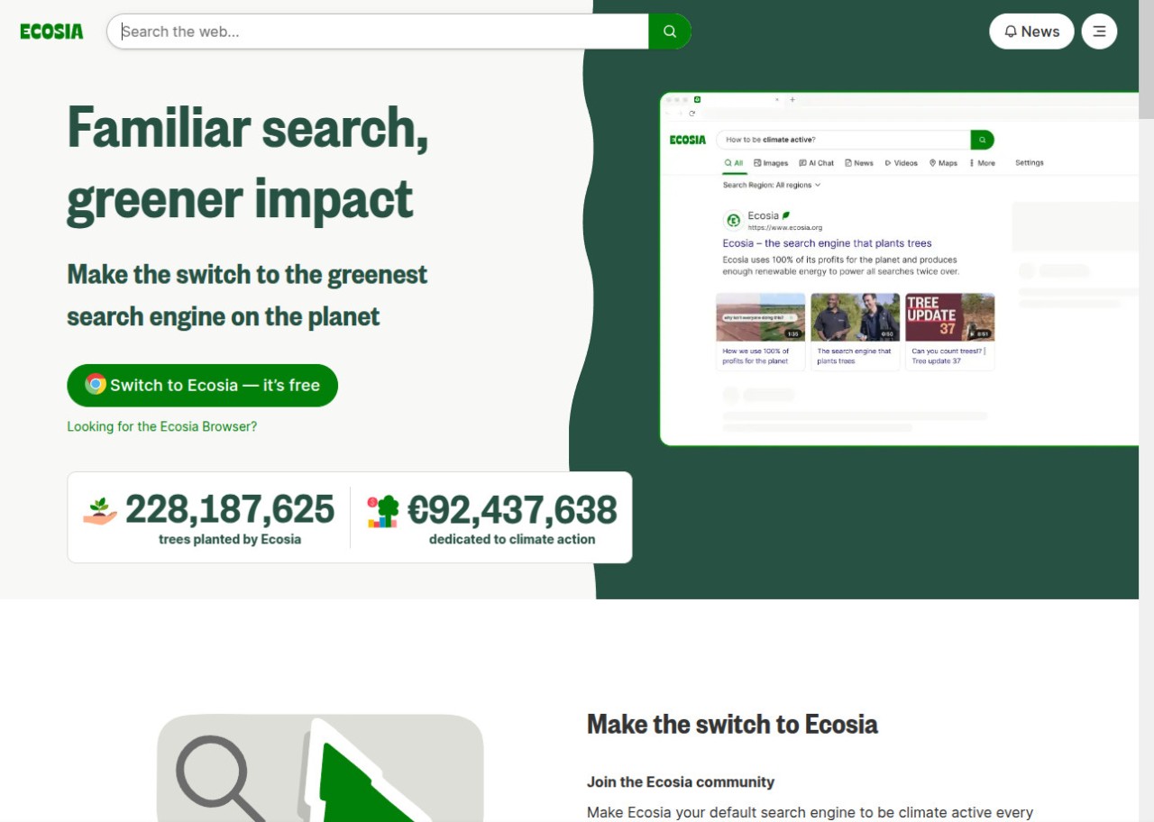Download Ecosia (free) for Windows, macOS, Android, APK, iOS and Web ...